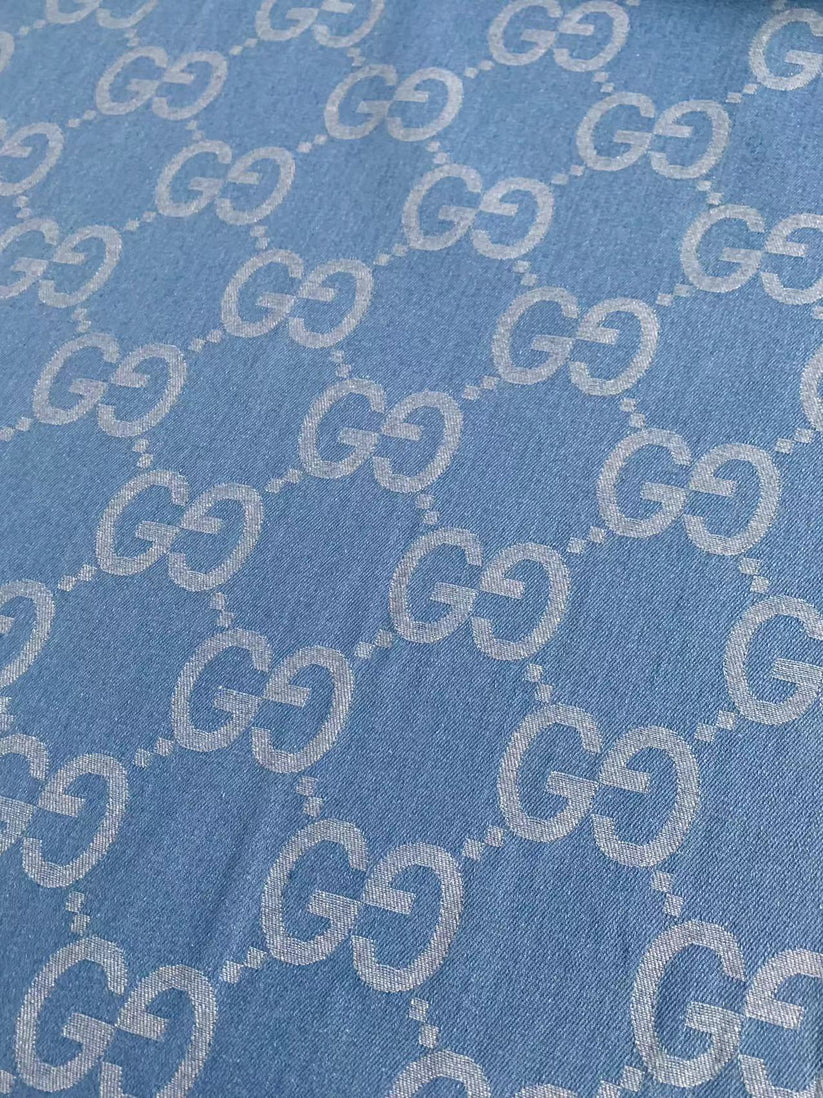Classic 2 Inch 100% Cotton Gucci Wash Denim Woven Jacquard fabric , Je ...